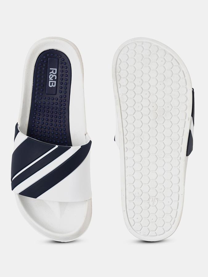 Men Striped Slip-on Slides